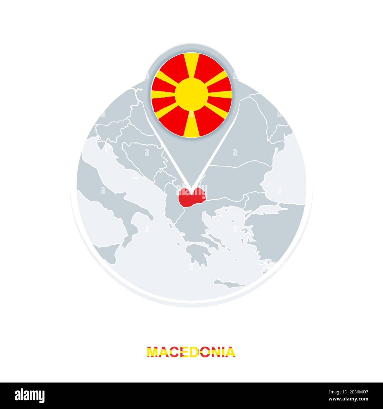 Macedonia map and flag, vector map icon with highlighted Macedonia Stock Vector Image & Art - Alamy