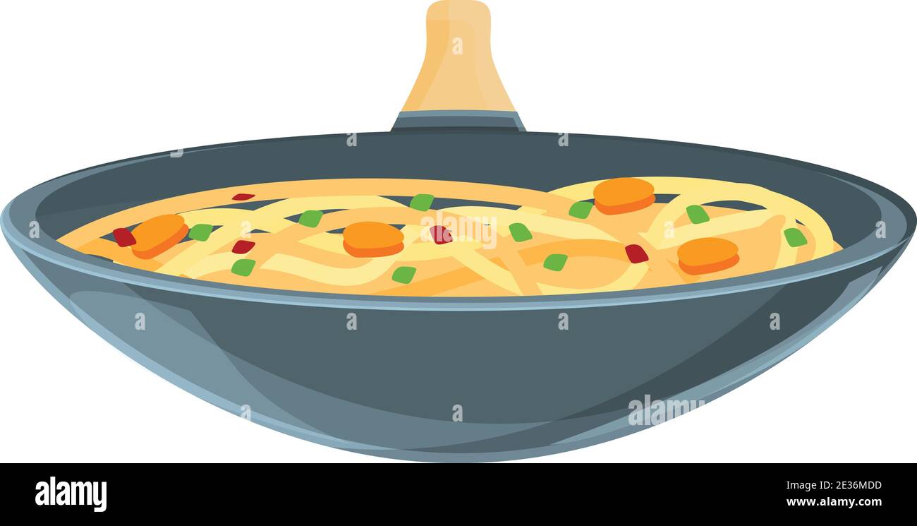 Fry wok pan icon. Cartoon of fry wok pan vector icon for web design ...