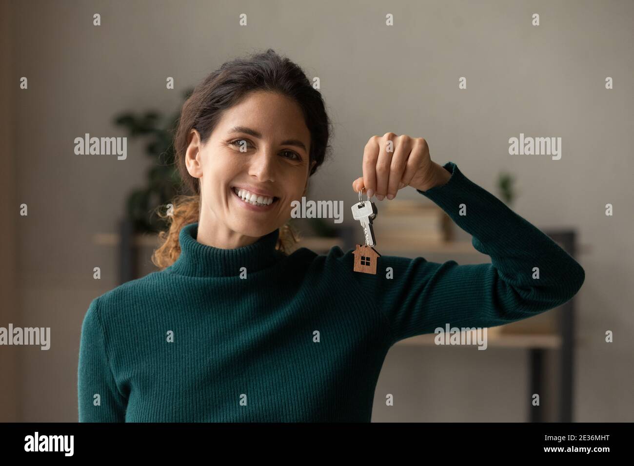 Happy caucasian girl homeowner tenant hi-res stock photography and ...
