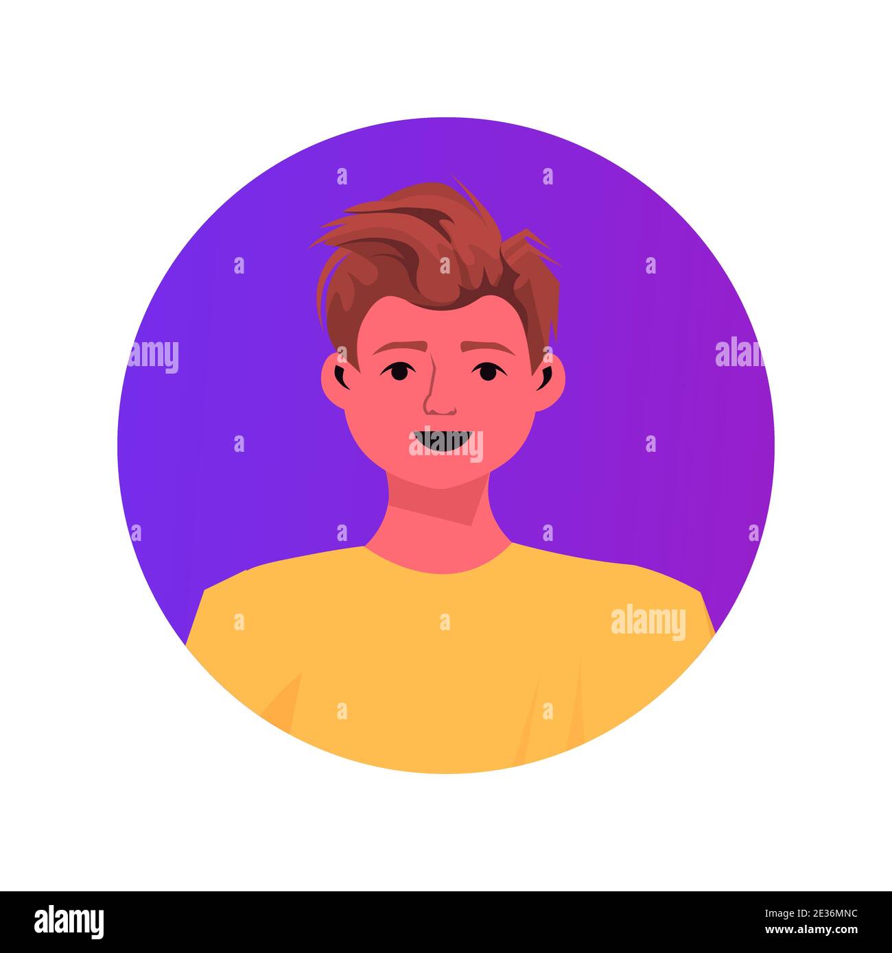 brown hair boy face avatar cute child male cartoon character portrait ...