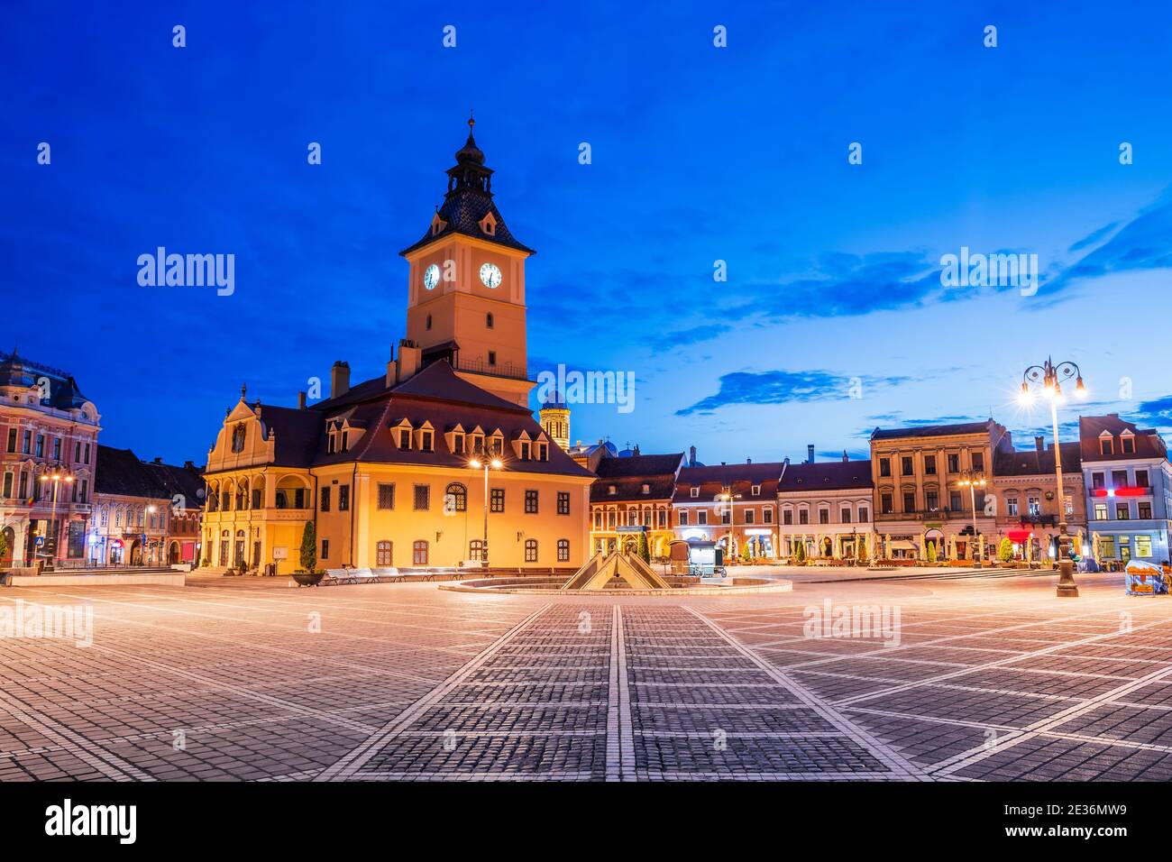 Brasov, Romania. Medieval Council House in the Main Square of the Old ...