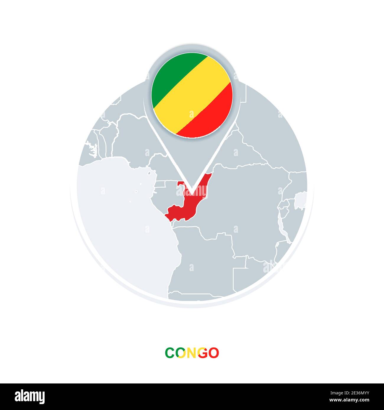 Congo map highlighted flag hi-res stock photography and images - Alamy