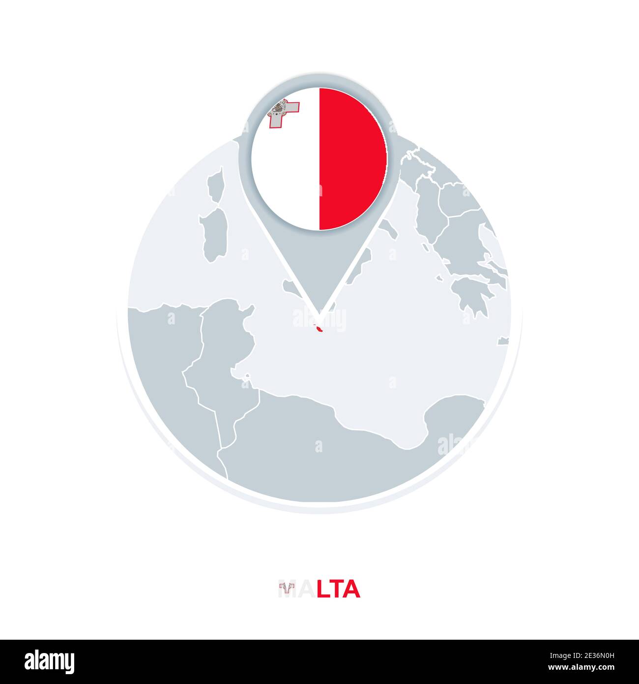 Malta map highlighted flag hi-res stock photography and images - Alamy