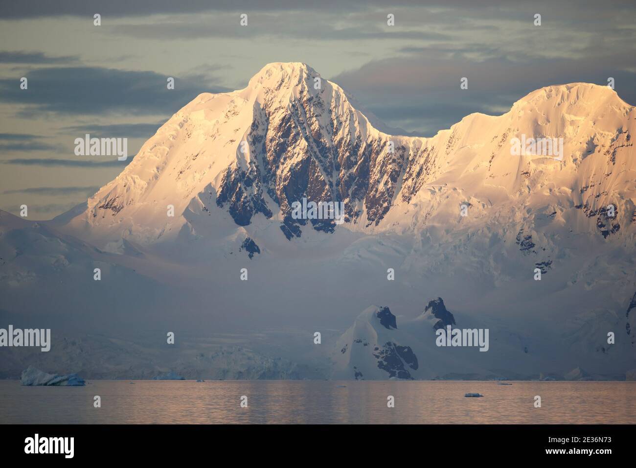 View of Anvers Island, Midnight Sun, Danco Coast, Graham Land ...