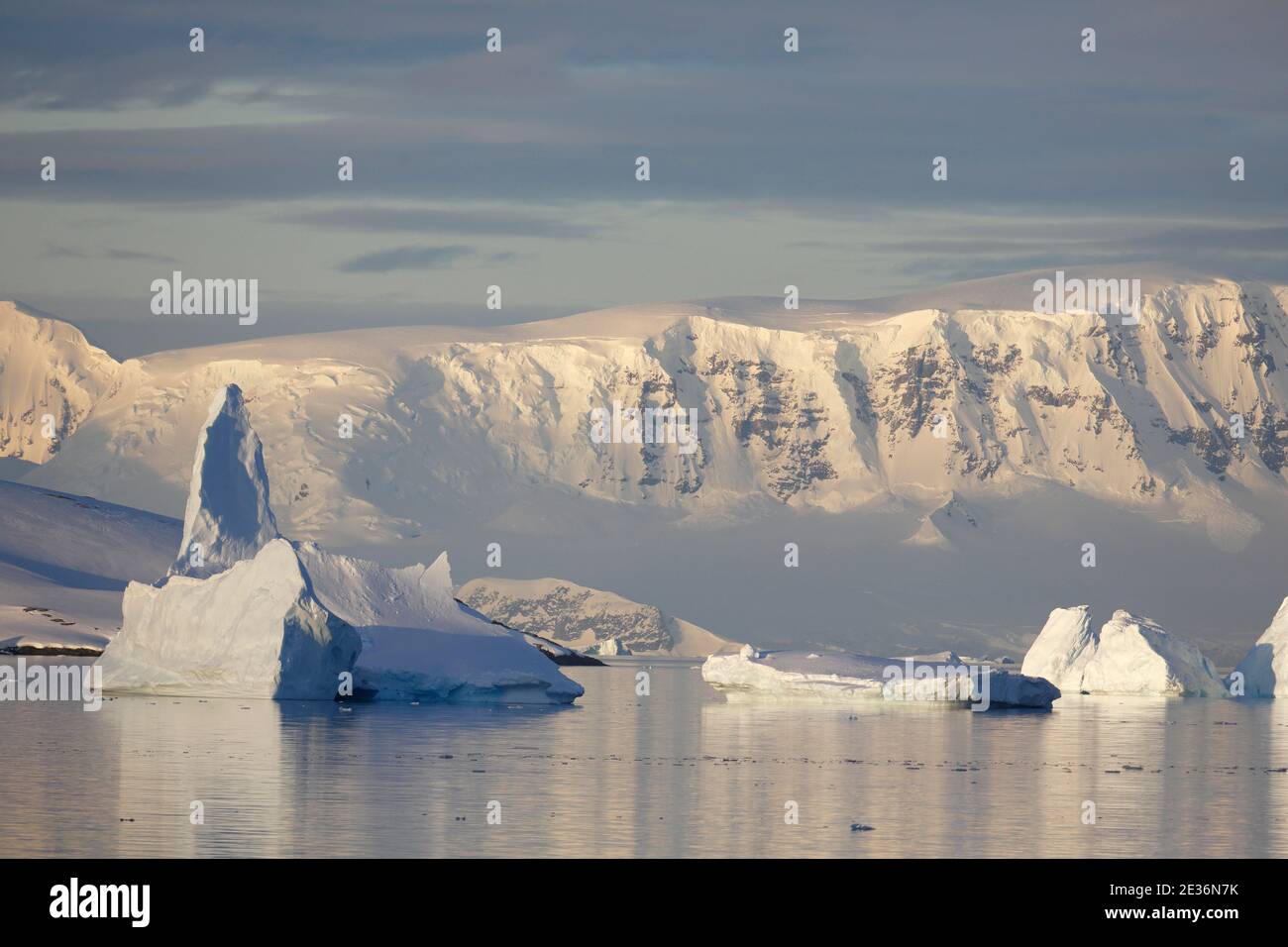 View of Anvers Island, Midnight Sun, Danco Coast, Graham Land ...
