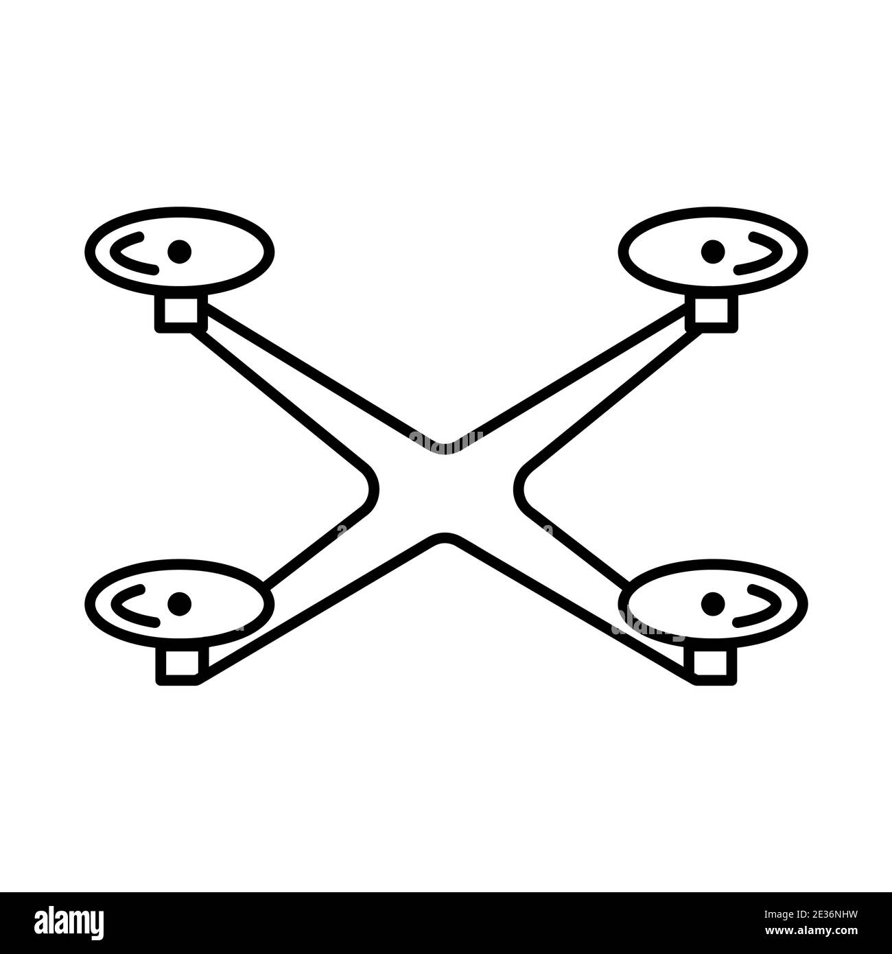 Drone icon. Flat pictogram for web. Line stroke. Isolated on white ...