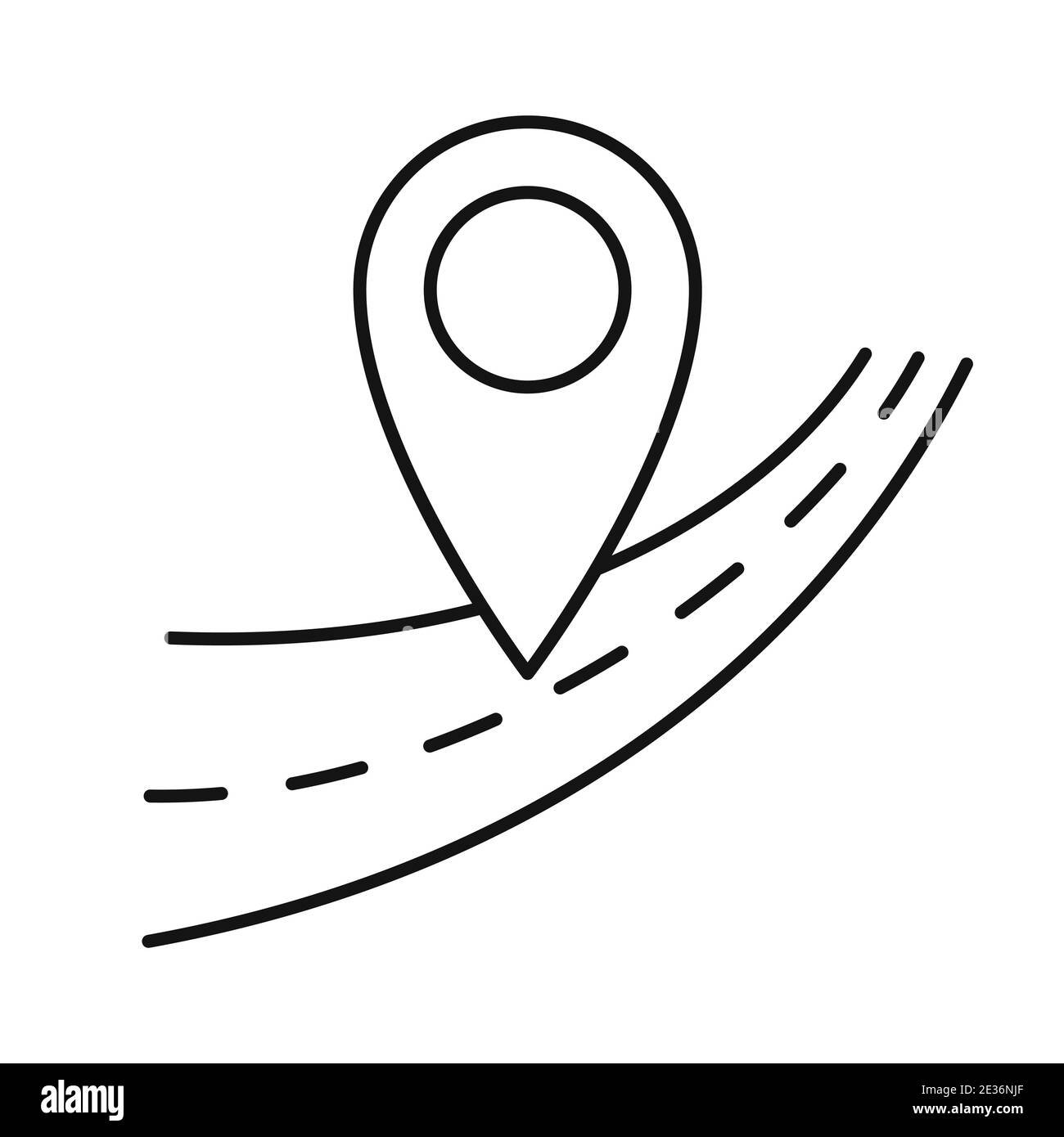 Location map icon with road icon. Vector illustration. Travel ...