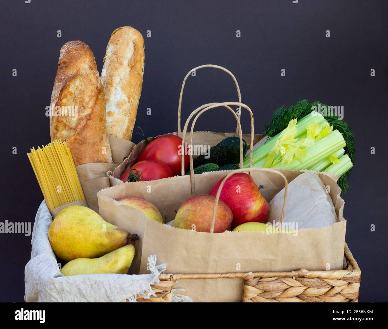 Supermarket home delivery basket hi-res stock photography and images ...
