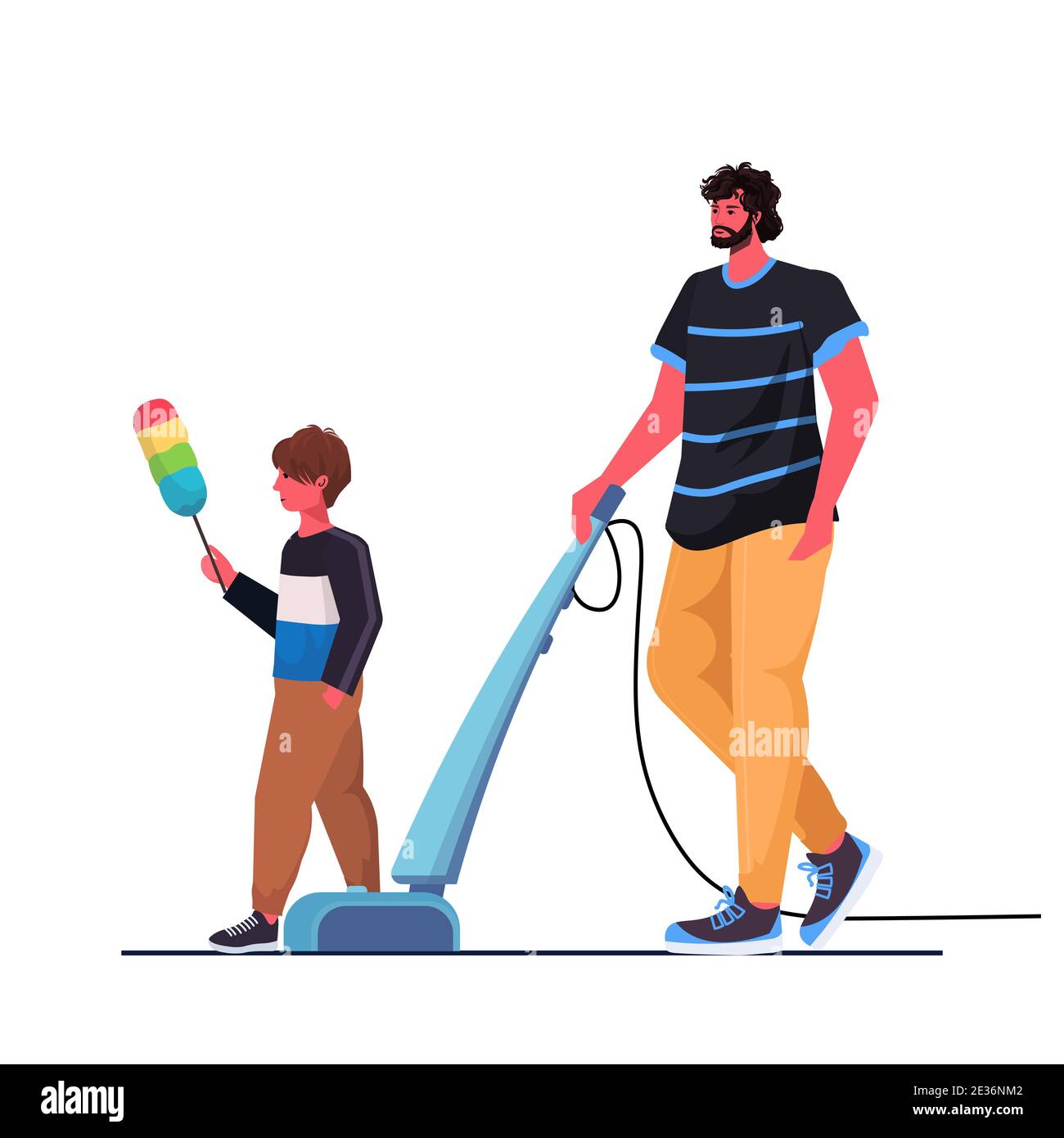father and son having fun while cleaning parenting fatherhood friendly ...