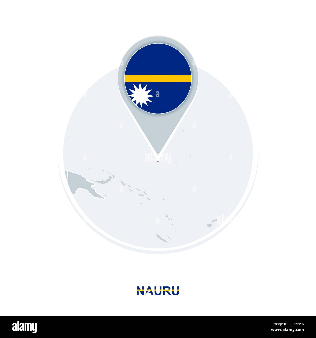 Nauru map and flag, vector map icon with highlighted Nauru Stock Vector ...