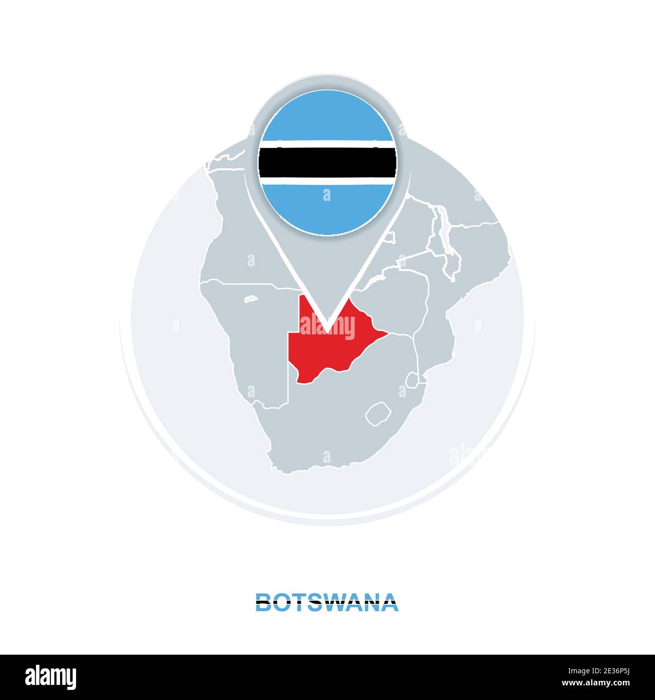 Botswana map and flag, vector map icon with highlighted Botswana Stock Vector Image & Art - Alamy