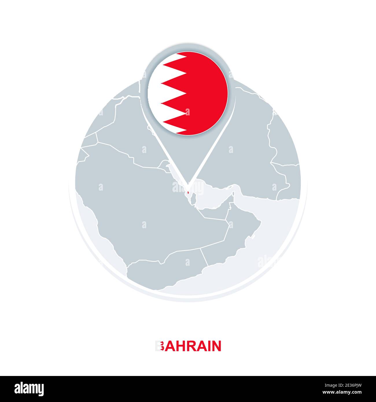 Bahrain map highlighted flag hi-res stock photography and images - Alamy