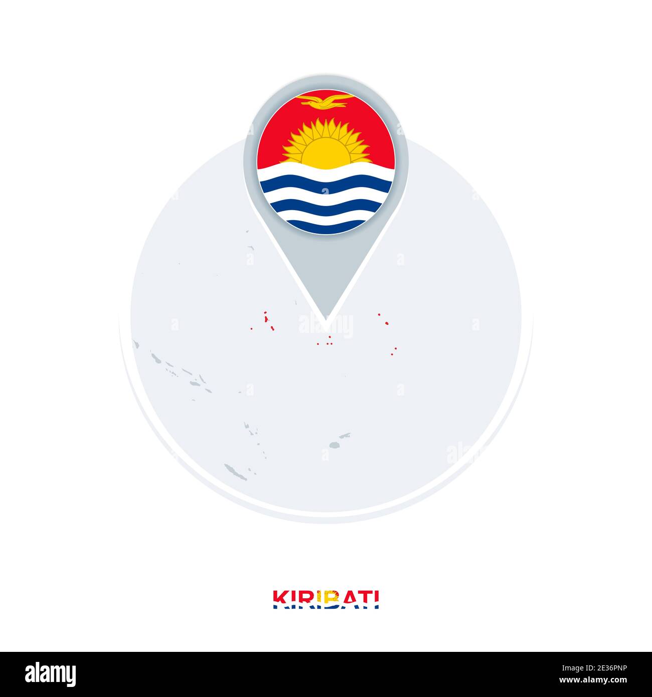 Kiribati map and flag, vector map icon with highlighted Kiribati Stock ...