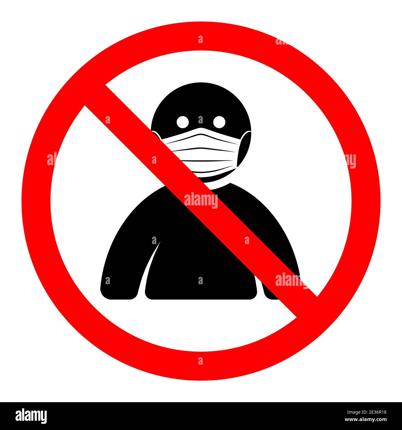 Face Mask Ban Stock Vector Images - Alamy