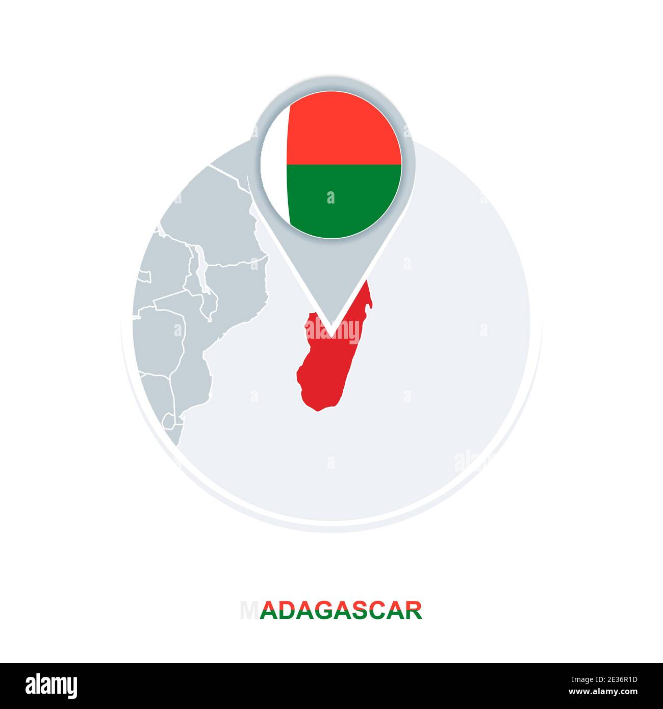 Madagascar map and flag, vector map icon with highlighted Madagascar Stock Vector Image & Art ...