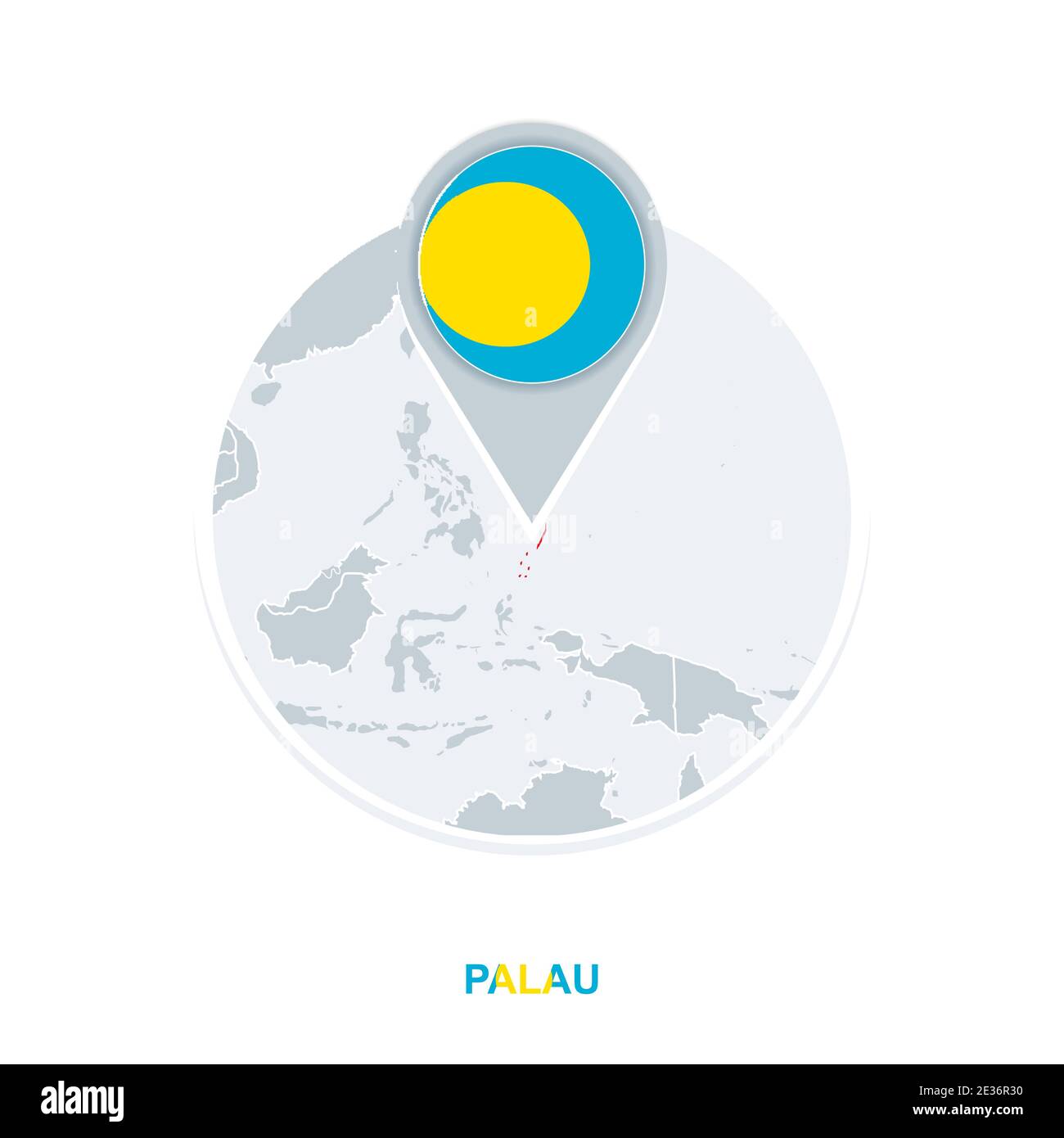 Palau map and flag, vector map icon with highlighted Palau Stock Vector Image & Art - Alamy