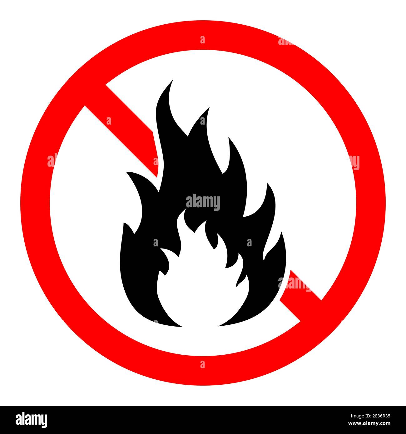 Stop bonfire icon. No fire icon. Red ban of flame sign. Vector ...