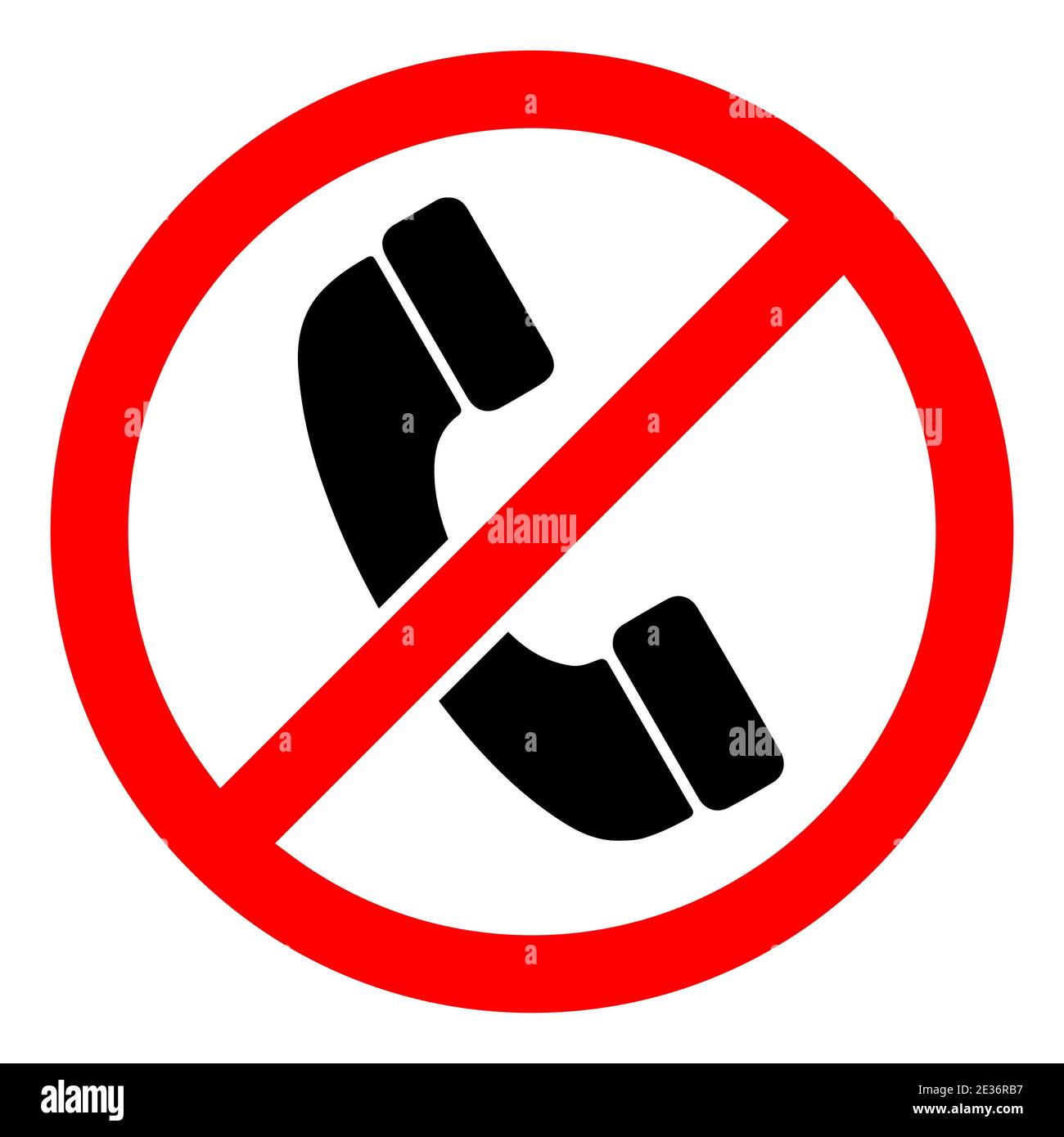 Stop phone sign. No phone. No phone sign isolated. Forbidden cell phone ...