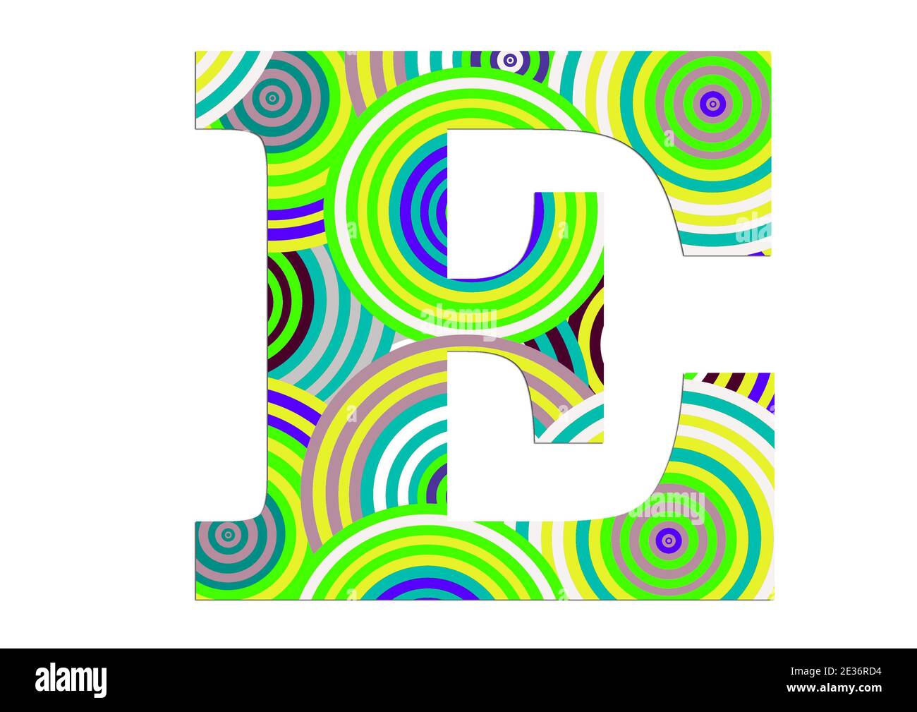 Alphabet E made of fun colorful circle pattern for decoration Stock ...