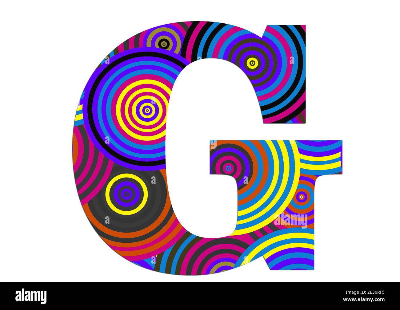 Alphabet G made of fun colorful circle pattern for decoration Stock ...