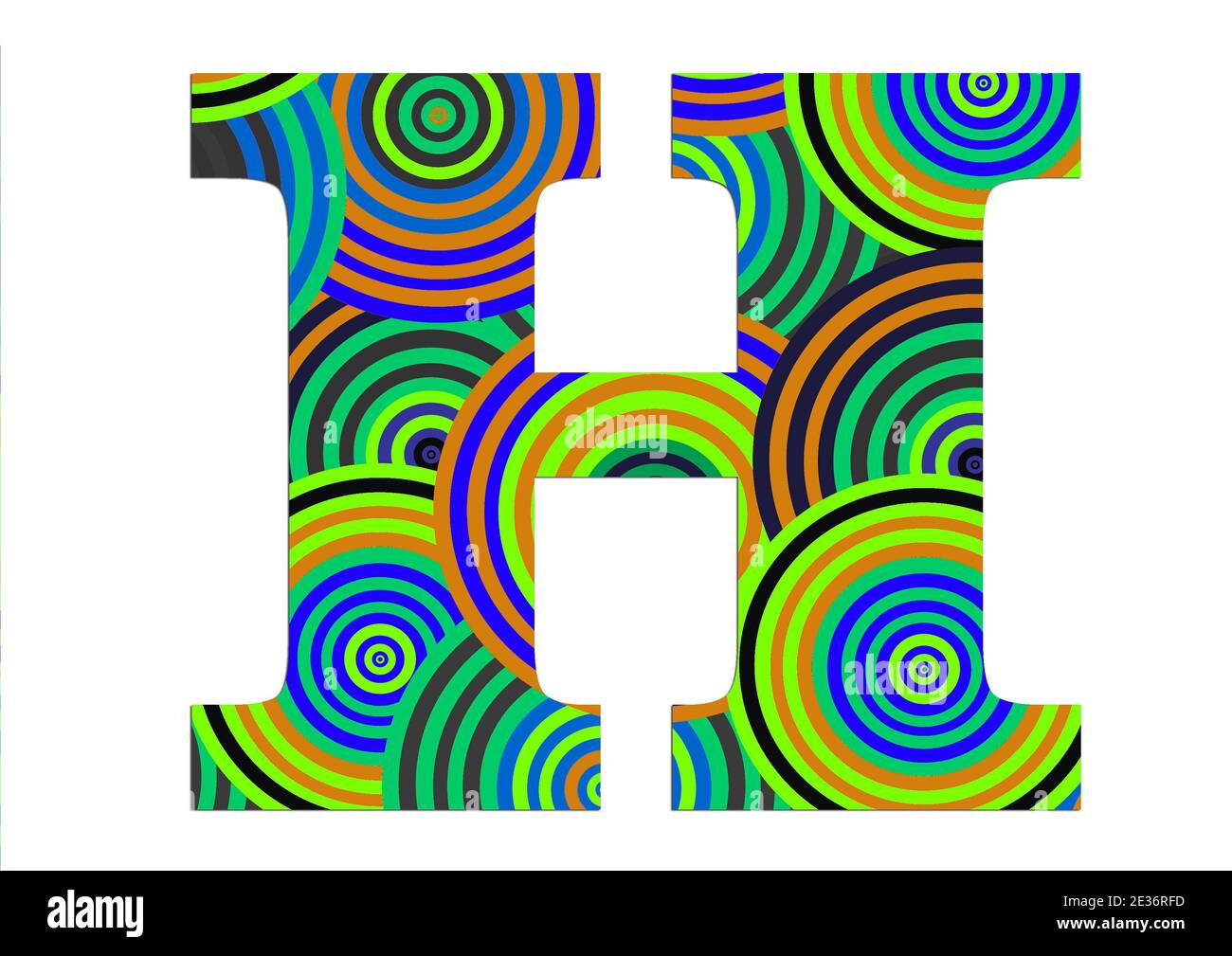 Alphabet H made of fun colorful circle pattern for decoration Stock ...