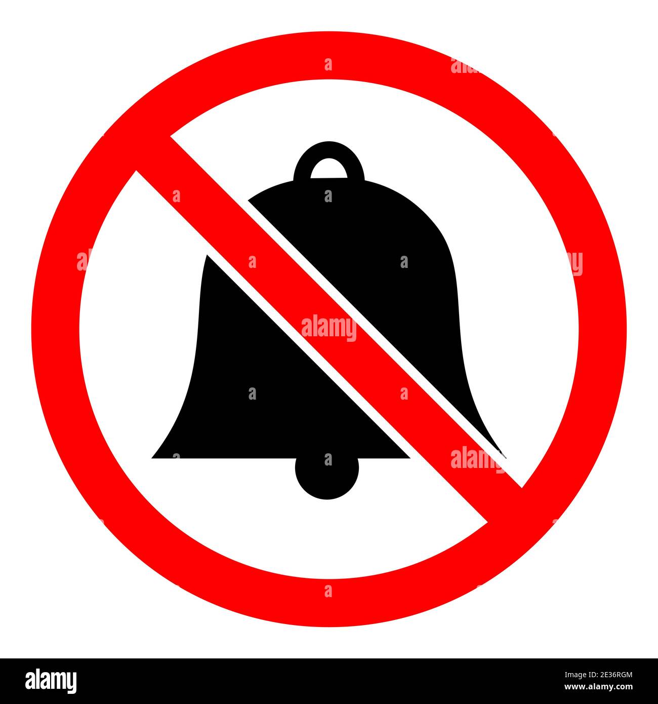 Bells is prohibited. No bells icon. Stop or ban red round sign with ...