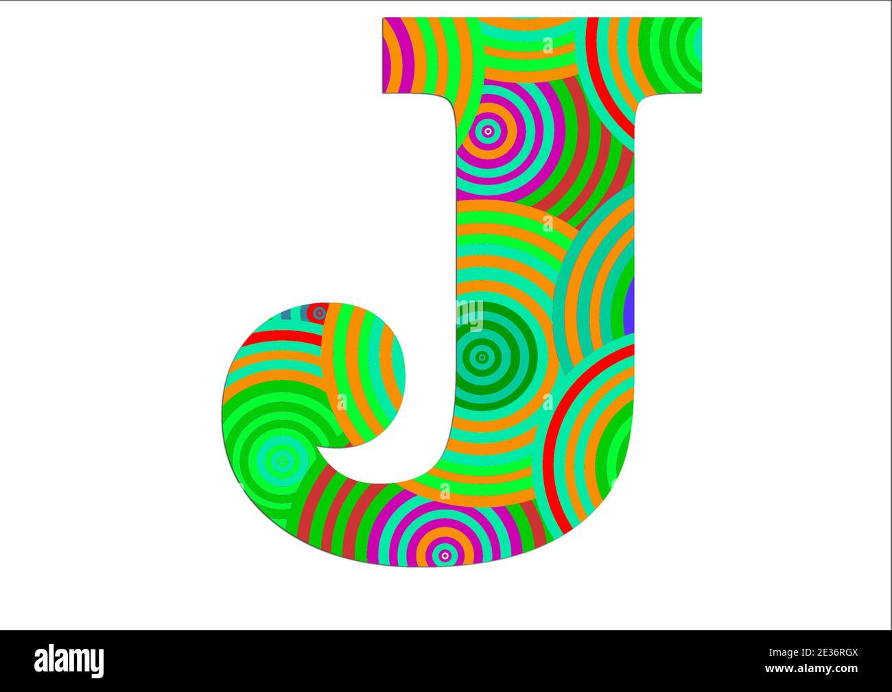 Alphabet J made of fun colorful circle pattern for decoration Stock ...