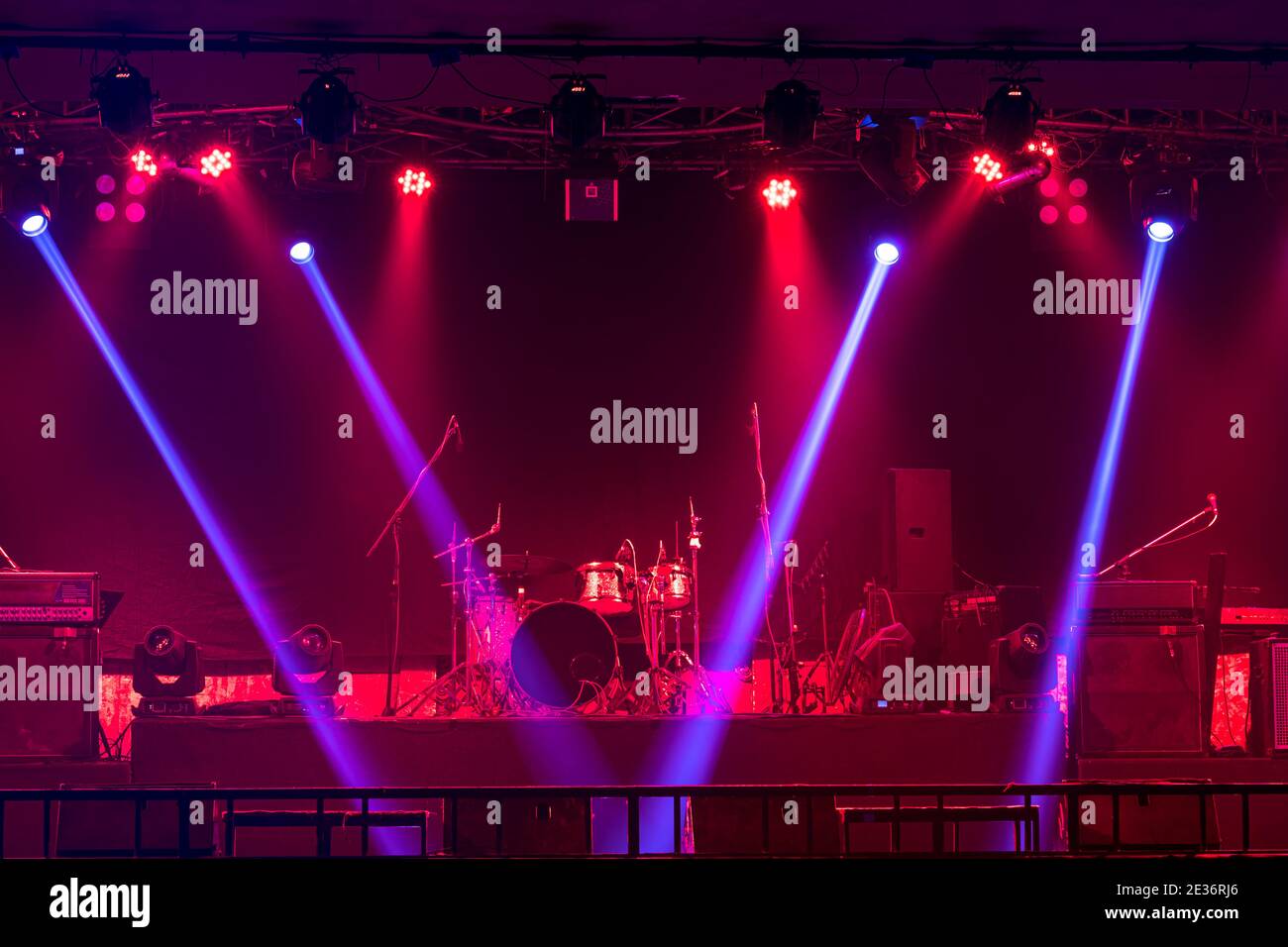 Spotlight Background Musical Instruments With Spotlight On The Stage