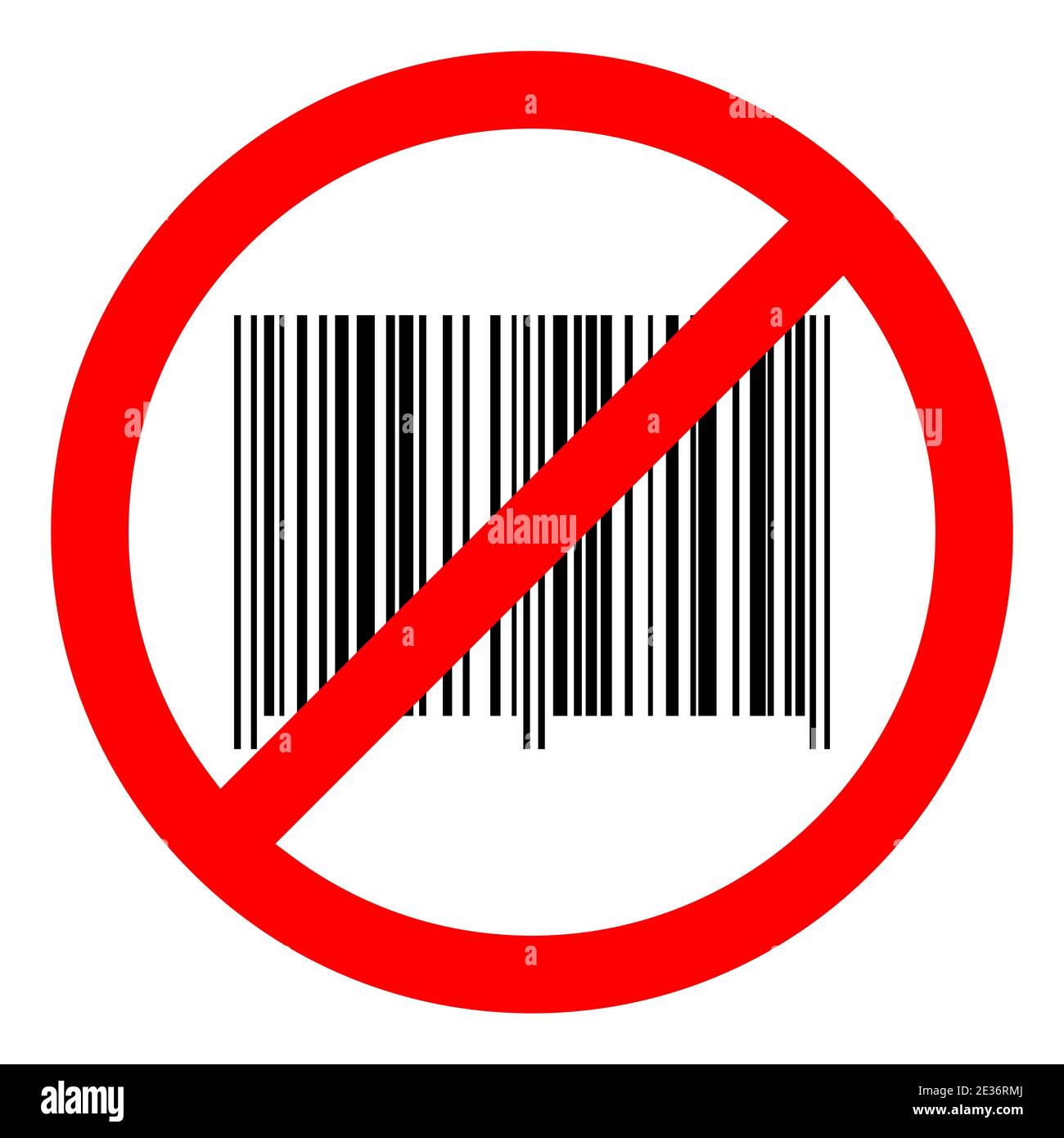 Barcode ban icon. Barcode is prohibited. Stop or ban red round sign ...