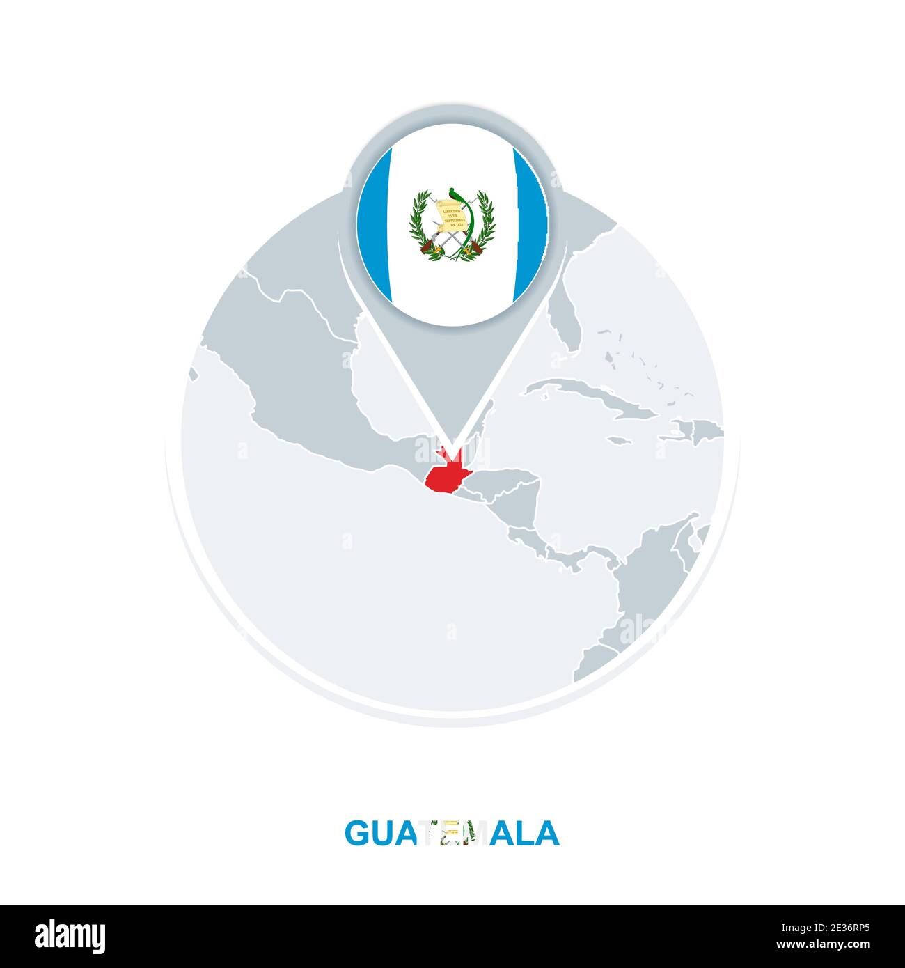 Guatemala map and flag, vector map icon with highlighted Guatemala Stock Vector Image & Art - Alamy