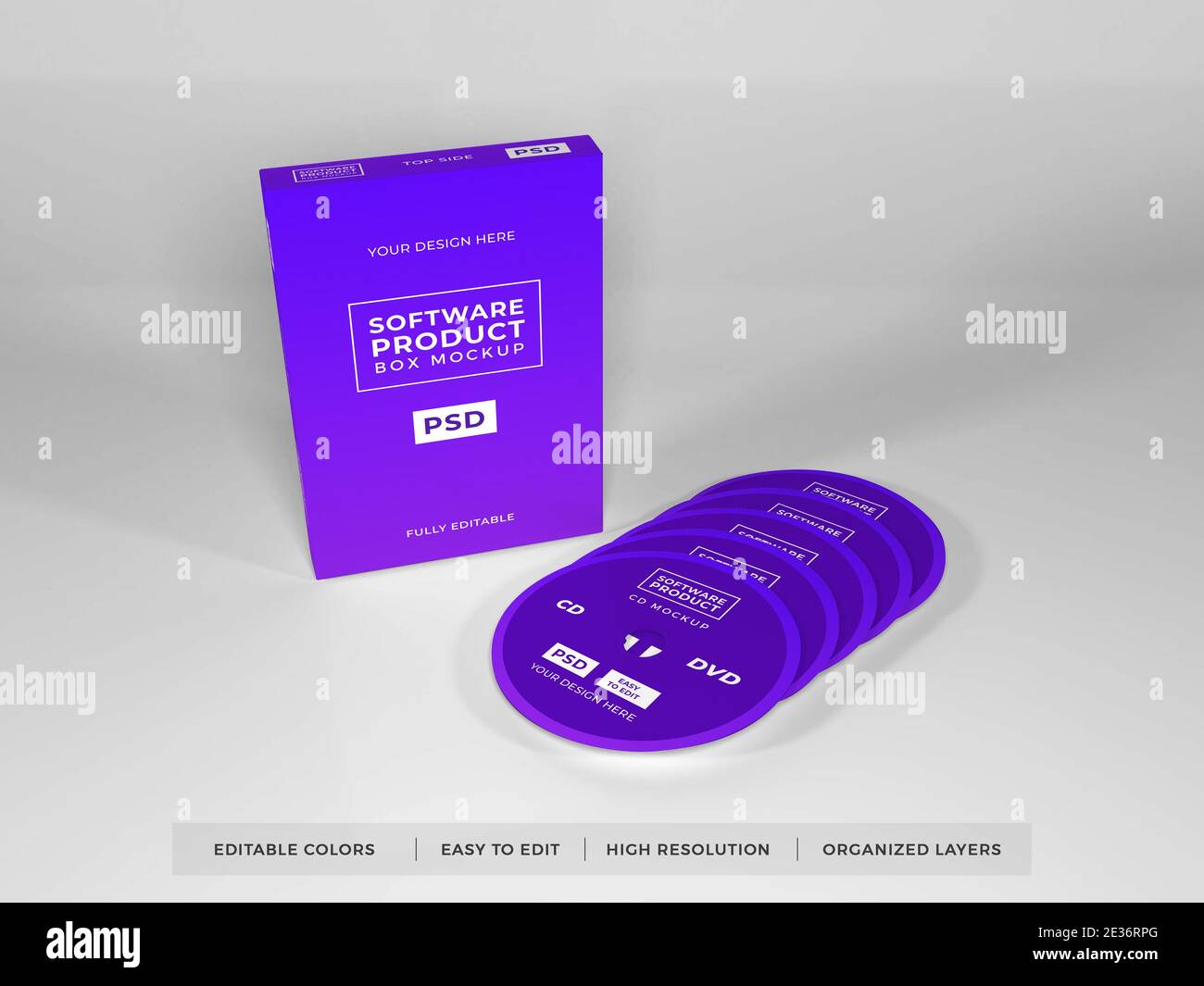 Realistic Software Box Product 3D Illustration Mockup Scene on Isolated ...