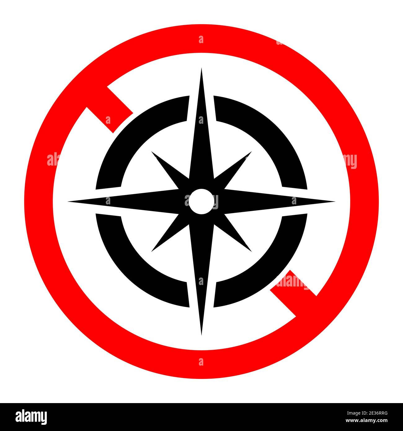 Forbidden sign compass icon no hi-res stock photography and images - Alamy