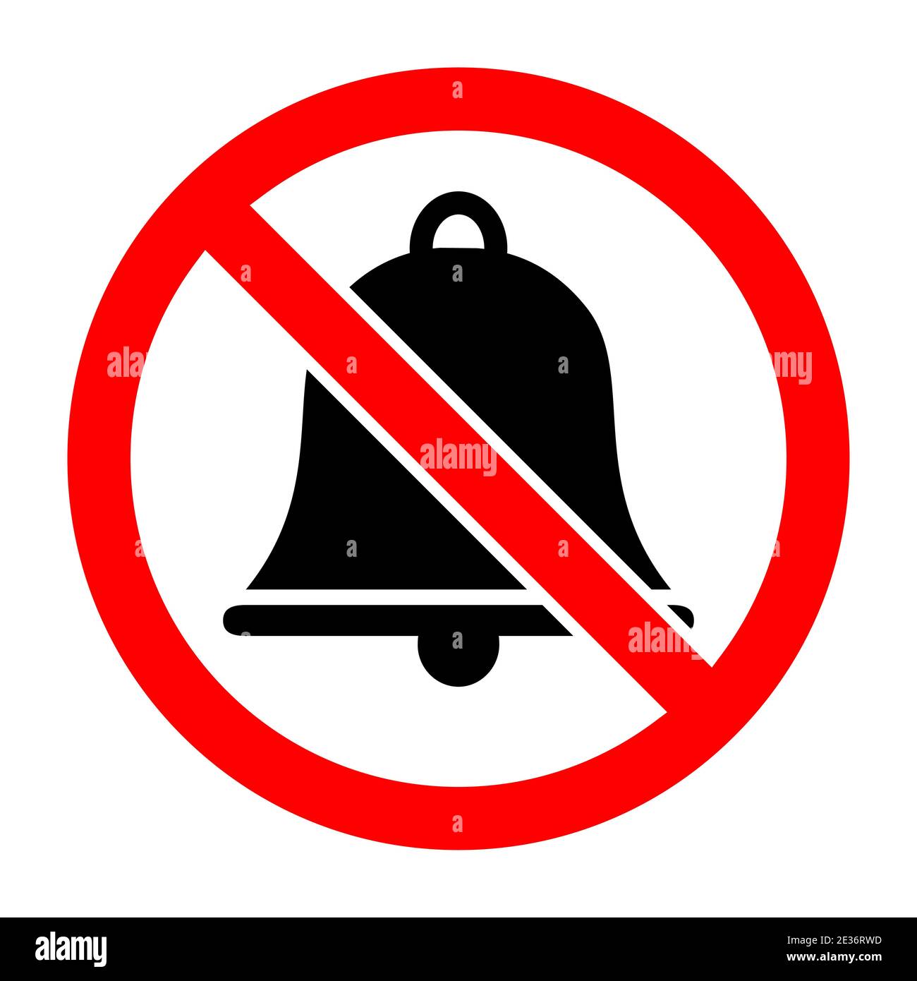 Bells is prohibited. No bells icon. Stop or ban red round sign with ...