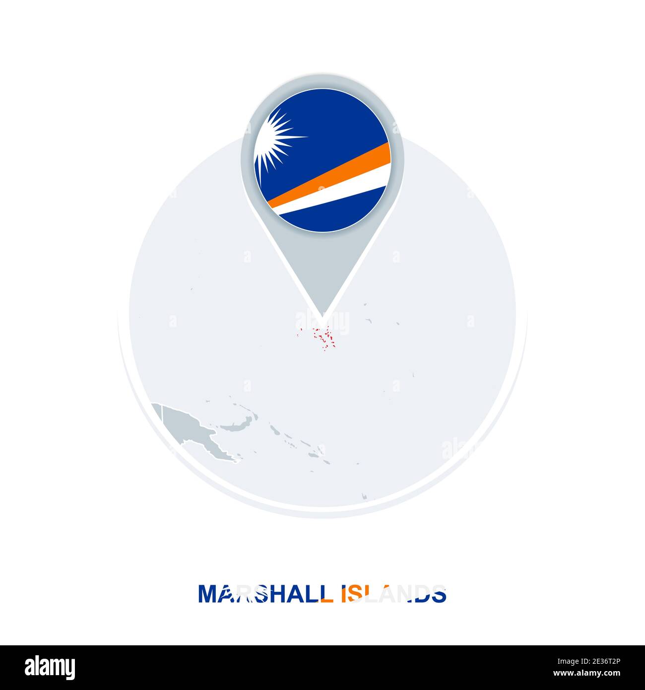 Marshall Islands map and flag, vector map icon with highlighted ...