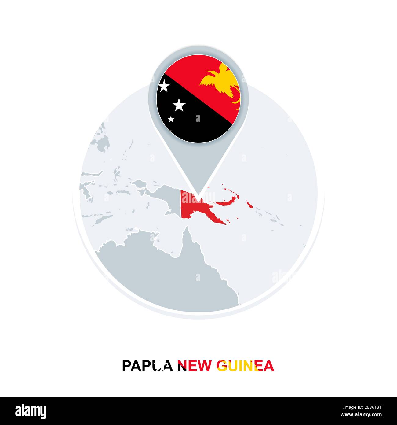Papua New Guinea map and flag, vector map icon with highlighted Papua ... Papua New Guinea map and flag, vector map icon with highlighted Papua ...
