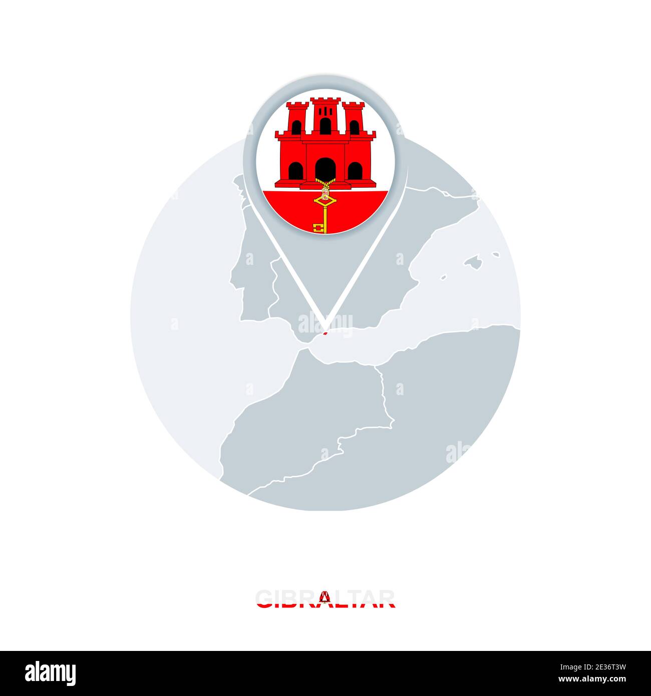 Gibraltar map and flag, vector map icon with highlighted Gibraltar Stock Vector Image & Art - Alamy