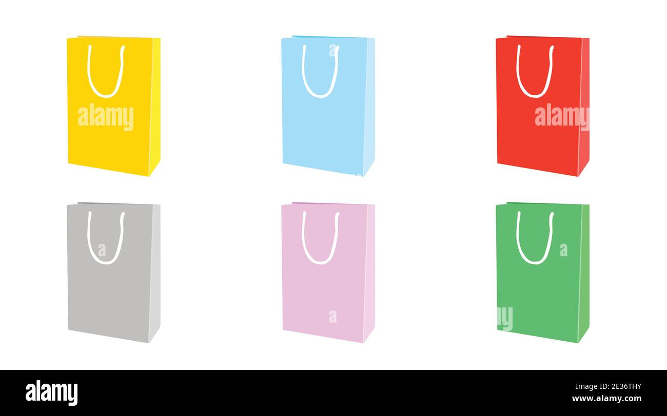 Paper bag set different Cut Out Stock Images & Pictures - Alamy