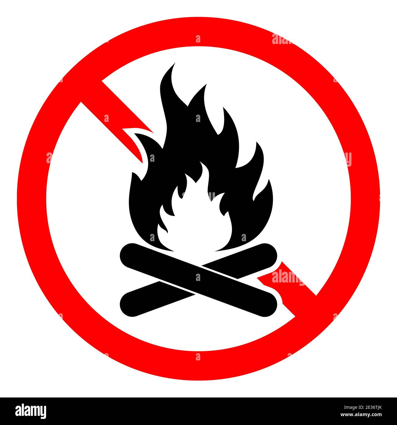 Stop bonfire icon. No fire icon. Red ban of flame sign. Vector ...