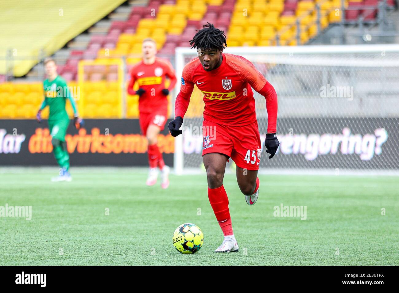 Farum, Denmark. 16th Jan, 2021. Tochi Chukwuani (45) of FC ...
