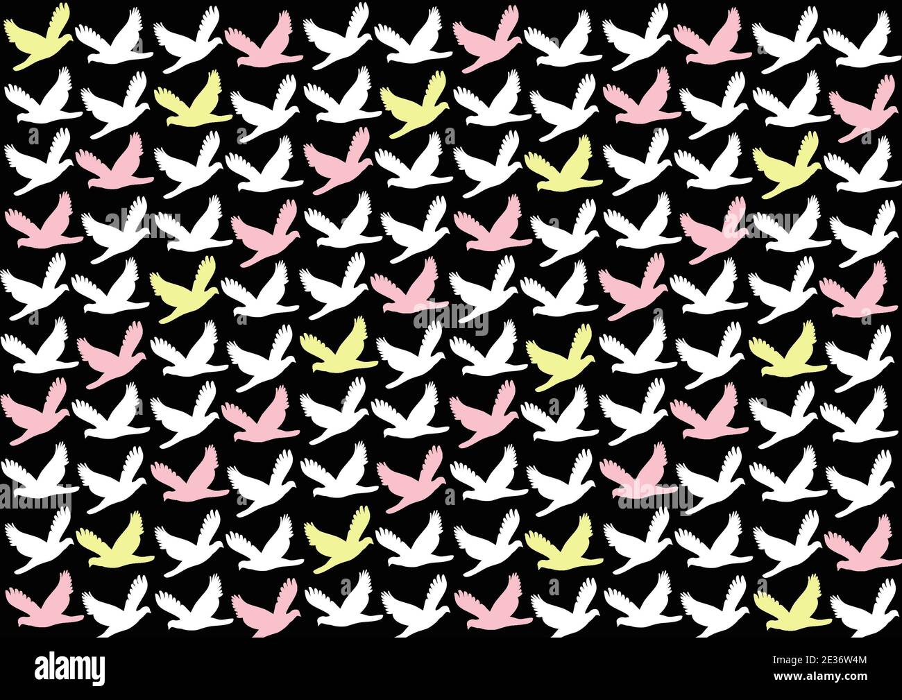 Seamless birds pattern wallpaper in black color background for ...