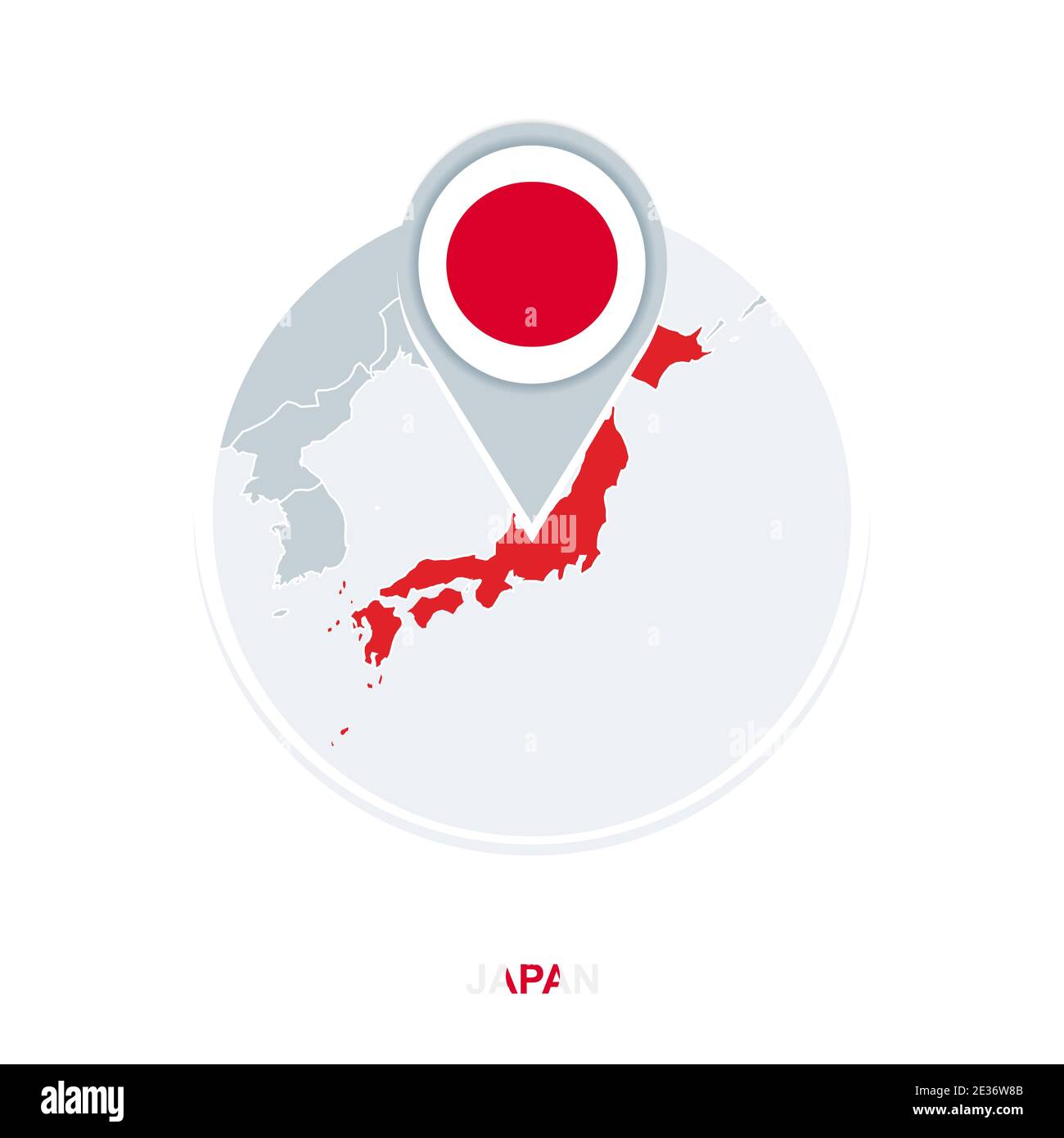 Japan detailed map highlighted hi-res stock photography and images - Alamy