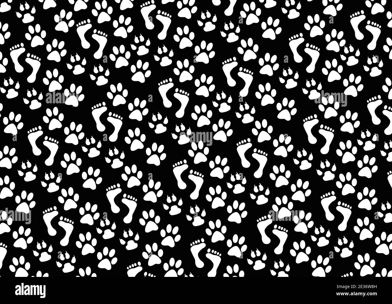 Seamless feet pattern wallpaper in black color background for ...