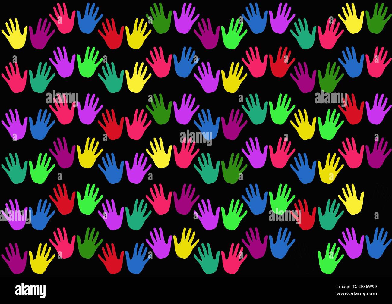 Seamless hands pattern wallpaper in full color Stock Photo - Alamy
