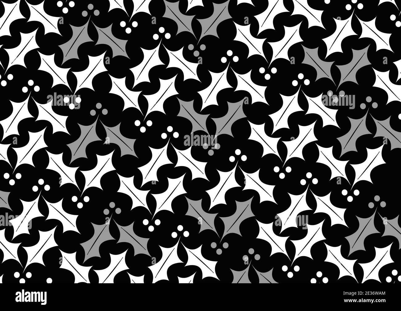 Seamless mistletoe pattern wallpaper in black color background for ...