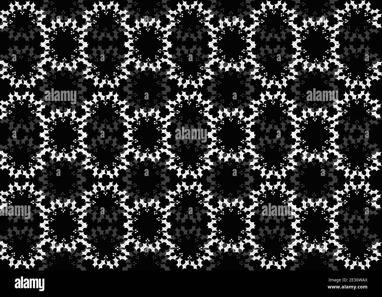 Seamless mistletoe pattern wallpaper in black color background for ...