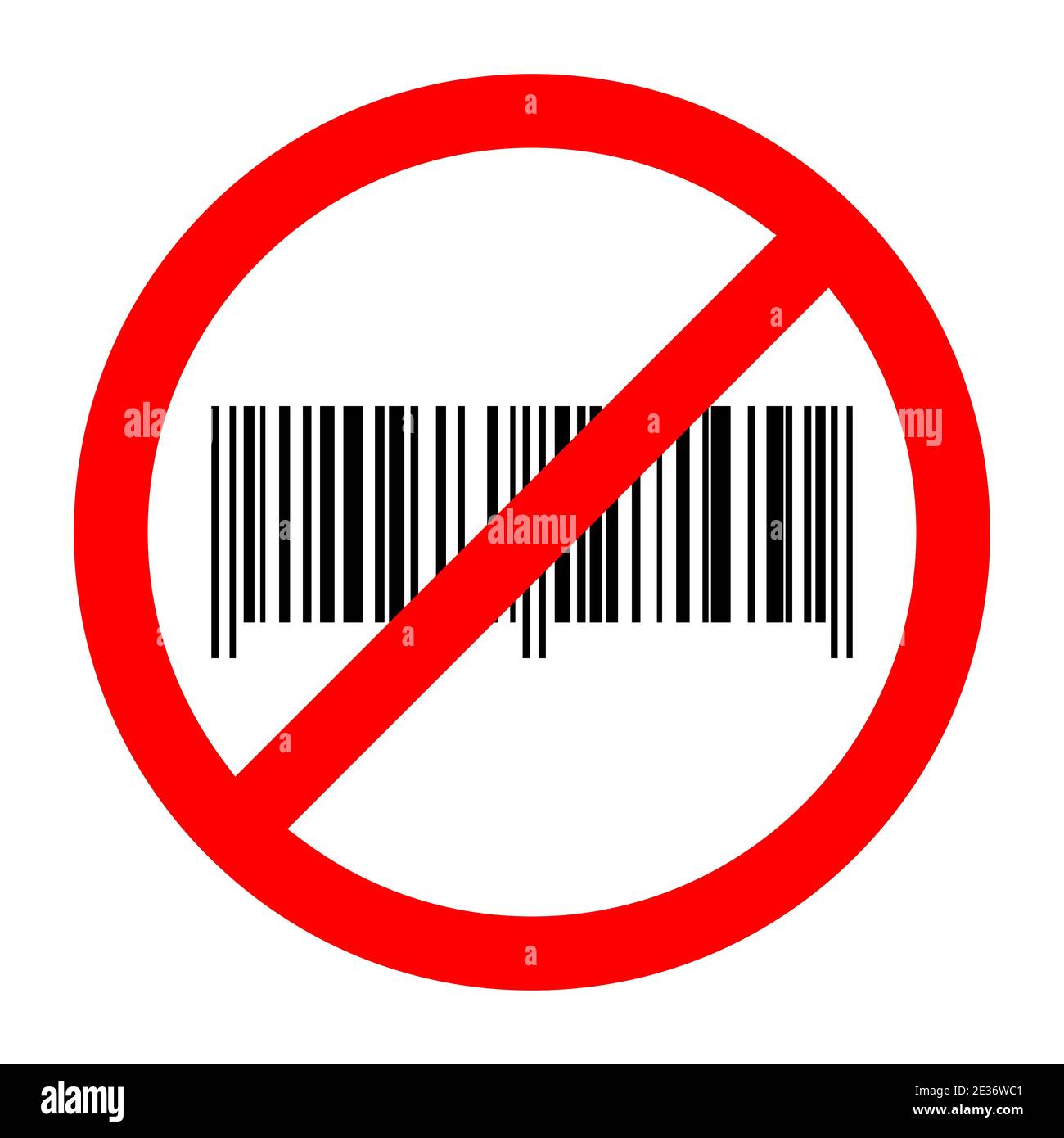 Barcode ban icon. Barcode is prohibited. Stop or ban red round sign ...