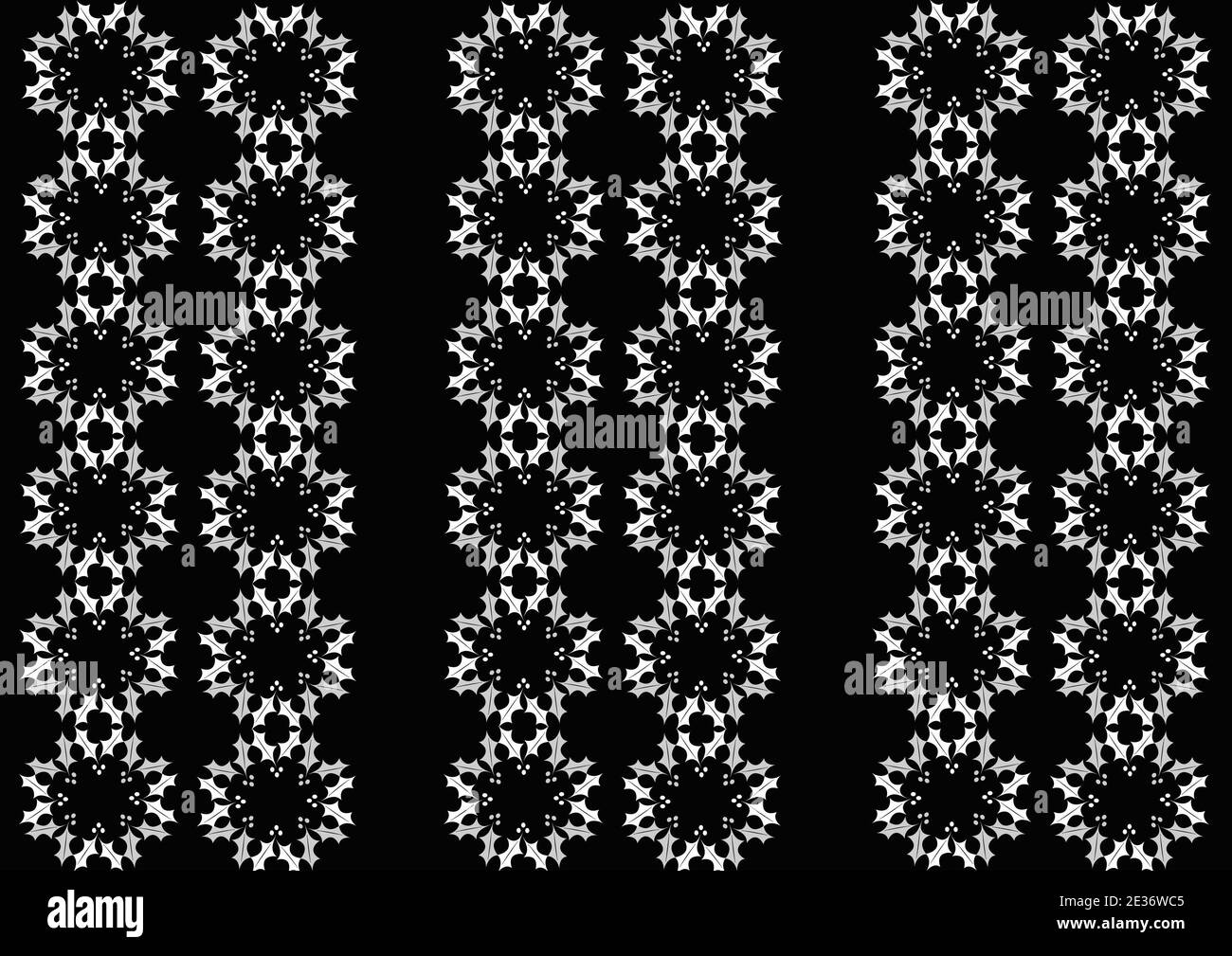 Seamless mistletoe pattern wallpaper in black color background for ...