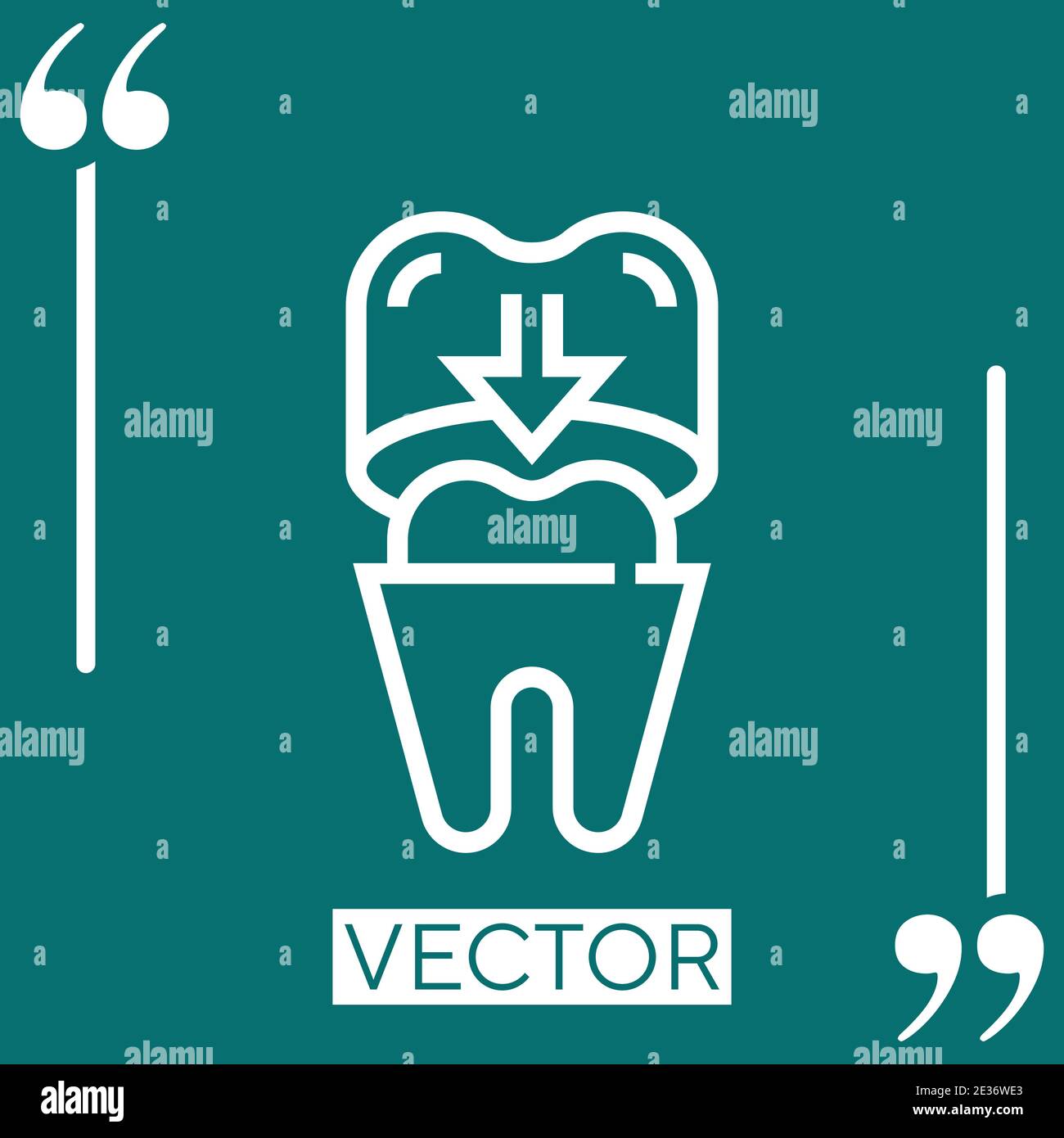 molar crown vector icon Linear icon. Editable stroke line Stock Vector ...