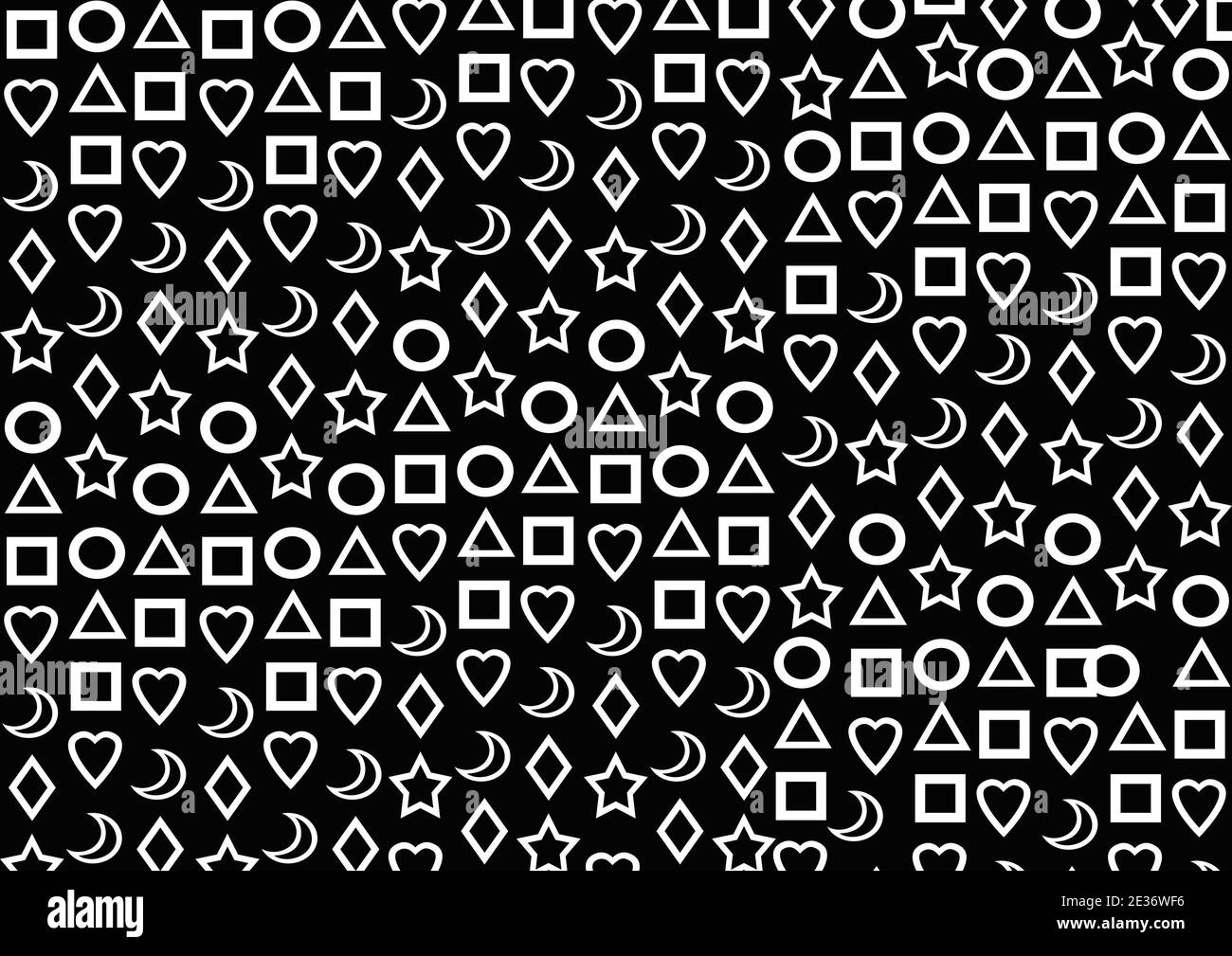 Seamless shapes pattern wallpaper in black color background Stock Photo ...