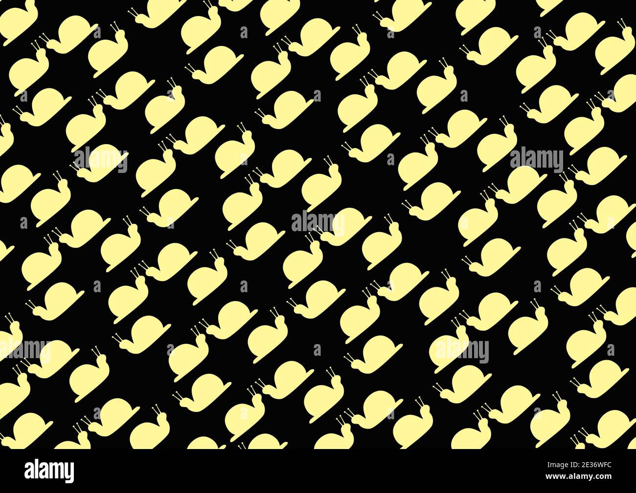 Seamless snail pattern wallpaper in black color background Stock Photo ...
